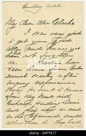 Frederic Remington writes to Powhatan H. Clarke, praising his letter ...
