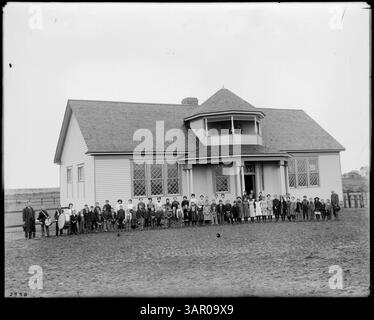 This photograph shows a classroom scene from the Menntaskólinn school ...