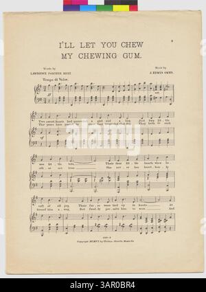 Sheet music titled 'I'll Let You Chew My Chewing Gum,' with 'Sample Bit ...