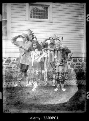 A photograph of actors in costume at the Grand Theater in Pendleton ...