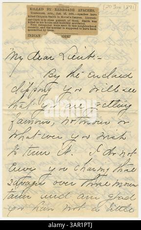 This signed letter by Fred Remington, written on October 25, 1888, from ...