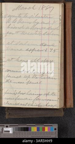 This 1886-1888 diary includes daily entries documenting activities ...
