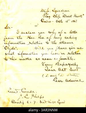 Letter from David D. Porter, U. S. S. Black Hawk, Mound City, Illinois ...