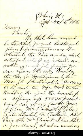 Thomas S. Hawley writes to his family in Olney, Illinois, describing ...