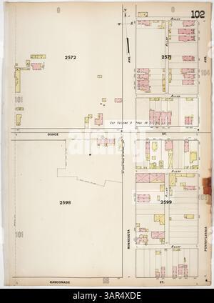 This page from Whipple's Fire Insurance Map of St. Louis (1897, Vol. 3) shows detailed fire risk ...