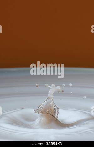 Water splash with small drops in the fountain. Abstract natural ...