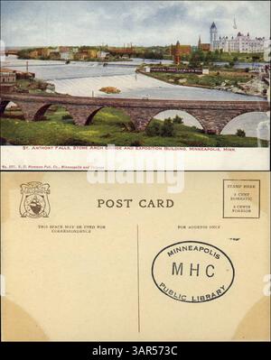 St. Anthony Falls and the Exposition Building in Minneapolis, Minnesota ...