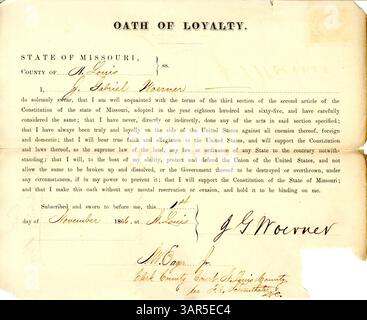 Loyalty oath of J. Gabriel Woerner of Missouri, County of St. Louis ...