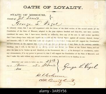 George L. Vogel of St. Louis, Missouri, swore an oath of allegiance to ...