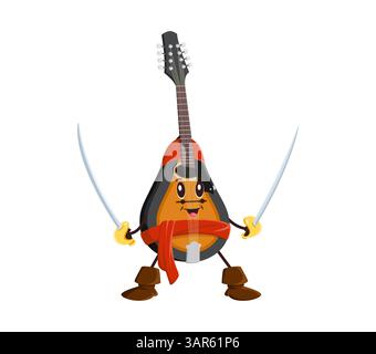 Cartoon funny mandolin musical instrument character. Isolated vector ...