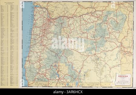 This official highway map of Oregon shows relief indicated by spot ...