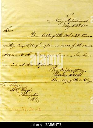 This letter, signed by Gideon Welles, was addressed to James B. Eads in ...