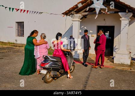 India, Goa state, Nerul, Reis Magos church, Epiphany celebration Stock ...