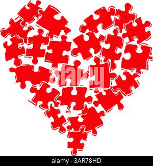 Abstract heart in form of jigsaw puzzle peaces Stock Vector Image & Art ...