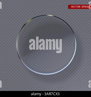 3d transparent glossy round disc with dispersion effect. Rainbow colors ...