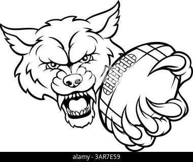 American Football Wolf Mascot Coloring Page Stock Vector Image & Art ...