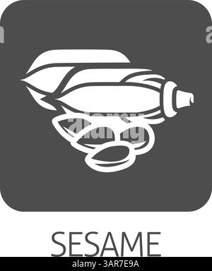 Sesame Seed Capsule Pod Food Allergen Icon Concept Stock Vector Image ...