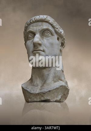 Roman Statue head of Emperor Constantine known as the Colossus of ...