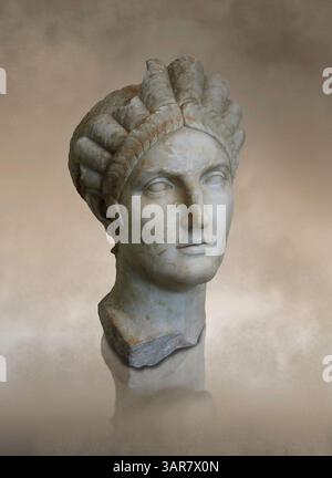 Roman marble portrait bust of Matidia circa 119 AD excavated from Via ...
