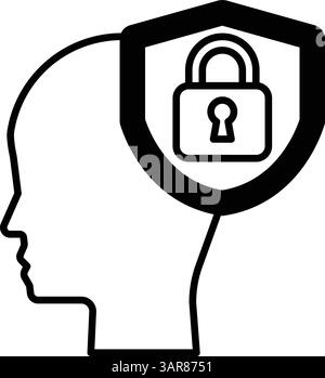 Information concept: Head With Keyhole on grunge wall background Stock ...