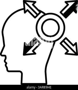 An icon of a human head with arrows pointing in different directions ...