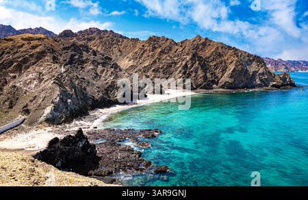 Qantab beach, a popular tourist destination near Muscat, Oman Stock ...