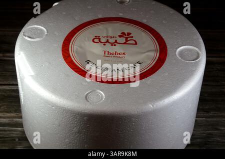 Cairo, Egypt, March 23 2025: Thebes Pastry and Bakery cake, for ...