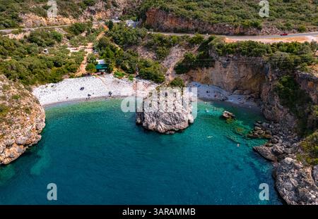Foneas beach, in the regional unit of Messenia on southern Peloponnese ...
