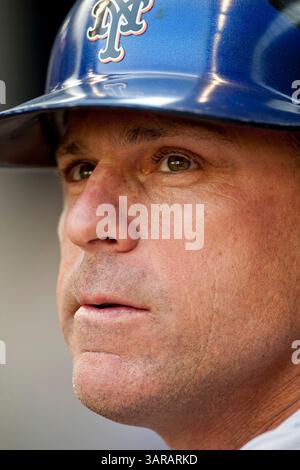 New York Mets third base Brett Baty (7) throws to first for the out on ...