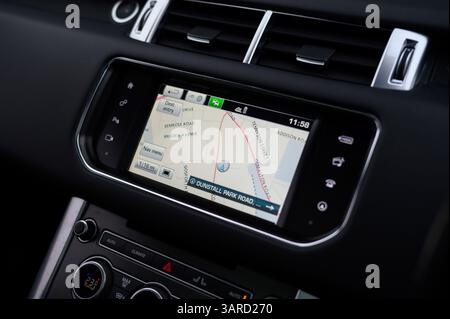 In-Car GPS System Showing Live Navigation Map Stock Photo - Alamy