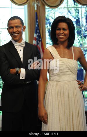 Wax figures of First Lady Michelle Obama and U.S. President Barack ...