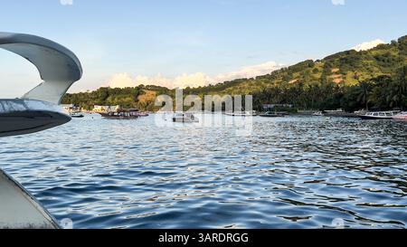 Tourists Boat In bangsal port Waterbus Station In Central lombok City ...