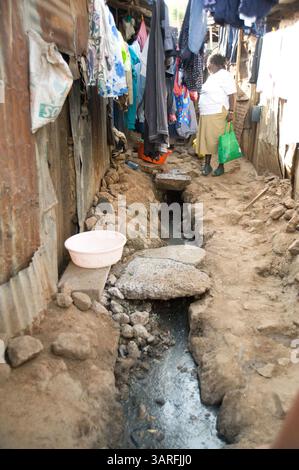 Sep 14, 2009 - Nairobi, Kenya - Two youth outside of their home in the ...