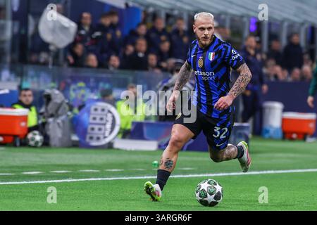 Federico Dimarco of FC Internazionale seen in action during Serie A 2025/26 football match ...