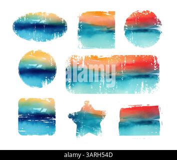 Color banner background design set - horizontal vector graphic from ...