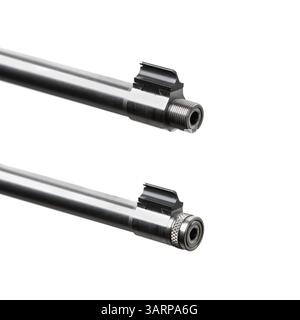 Barrel thread protector on a rifle isolated on white Stock Photo - Alamy
