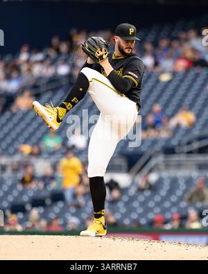 Pittsburgh Pirates pitcher Paul Skenes (30) in the first inning during ...