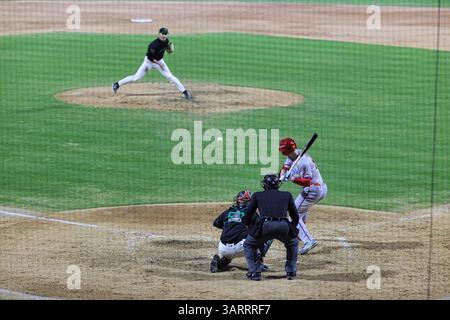 Greensboro, NC: Greensboro Grasshoppers pitcher Jaycob Deese (10) warms ...