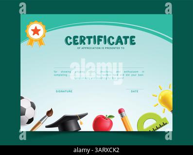 School certificate template clipart. Achiever graduation award in green ...
