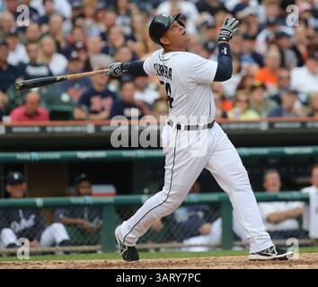 Detroit Tigers' Miguel Cabrera bats during an intrasquad baseball game ...