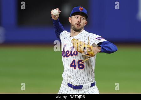 New York Mets' Griffin Canning pitches during the second inning of a ...