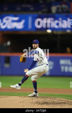 New York Mets' Griffin Canning pitches during the second inning of a ...