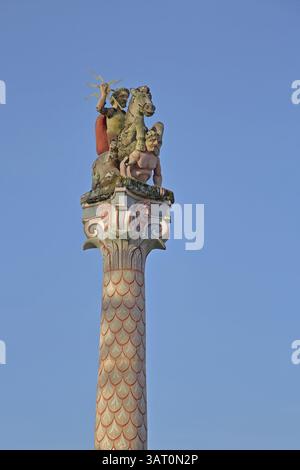 Roman equestrian figure with god Jupiter and sceptre, Roman, mythology ...