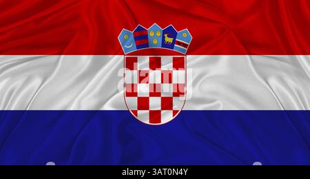 Croatia flag - realistic waving fabric flag Stock Photo - Alamy