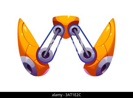 Robot hand font, cartoon cyborg machine gear wheel type for robotic ...