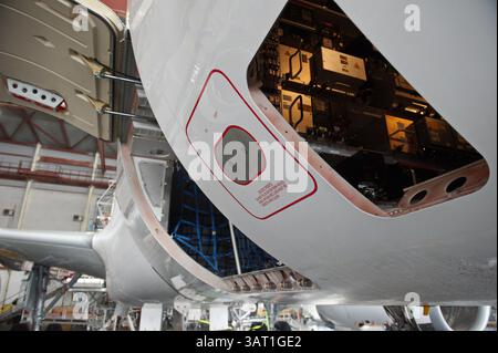 Repair of aircraft parts and control panels in a special hangar Stock ...