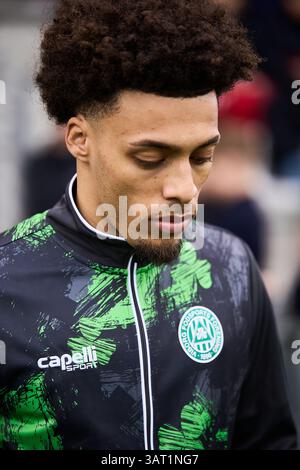 Vejle, Denmark. 17th Apr, 2025. Kristian Kirkegaard (10) of Vejle BK ...