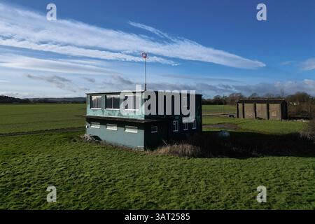aerial view of RAF Wombleton control tower,WW2 military airfield. RCAF ...