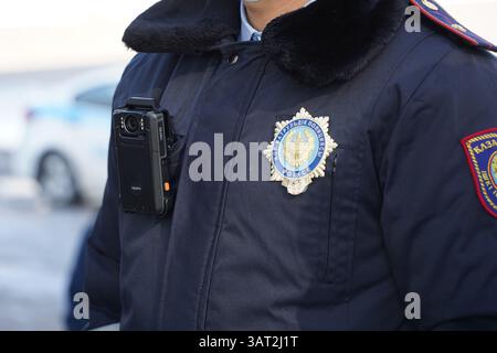 Uniform of patrol police officers with video cameras Stock Photo - Alamy