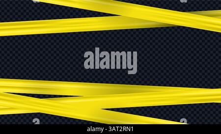 Warning Yellow Stripe Tariff News Vector Banner, Realistic Crossed Tape ...
